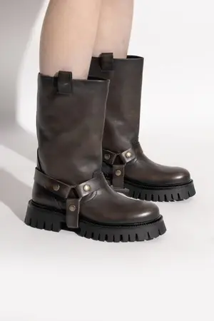 GOLDEN GOOSE Kurt Chunky Buckle-strap Leather Boots - Black