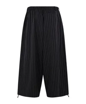Y3 Cropped Wide-leg Pinstripe Pants
