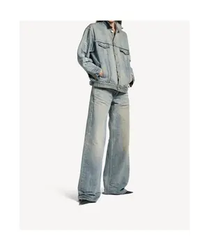 Balenciaga Regular Fit Denim Jacket With Embroidered Details