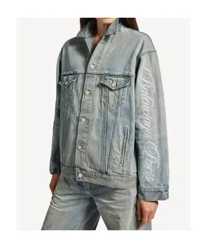 Balenciaga Regular Fit Denim Jacket With Embroidered Details