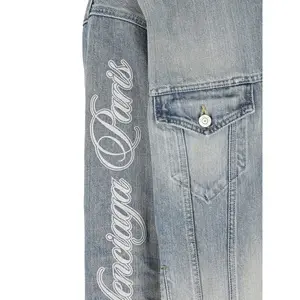 Balenciaga Regular Fit Denim Jacket With Embroidered Details