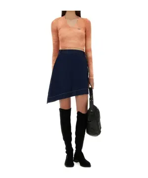 VIVIENNE WESTWOOD Ribbed Knit V-neck Cropped Jumper - No