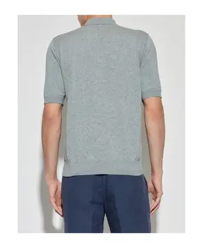 Eleventy Fine-knit Short-sleeved Polo Shirt - Grey