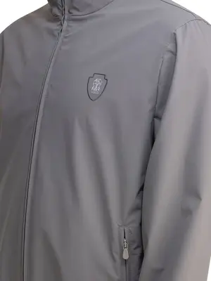Brunello Cucinelli Logo Embroidered Reversible Jacket - Gray