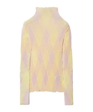Burberry High-neck Argyle Knit Jumper - Nude