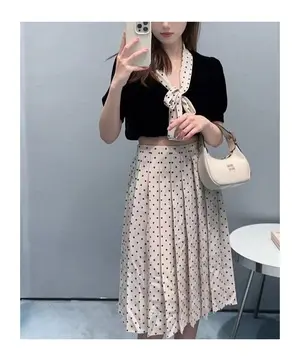 Miu Miu Velvet Cropped Blouse With Polka Dot Scarf Collar