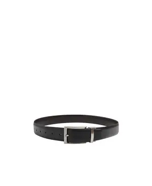 Calvin Klein Pin Buckle Belt With Eyelet Details - Black