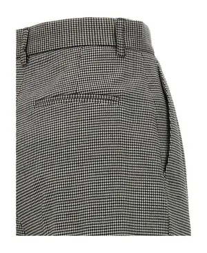 Rochas Houndstooth Wide Leg Pleated Trousers