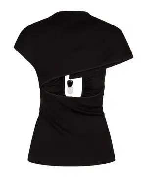 Christopher Esber Pleated T-shirt With Cut-out Detail