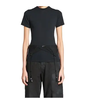 Balenciaga Lingerie Detail Crewneck T-shirt - Faded Black