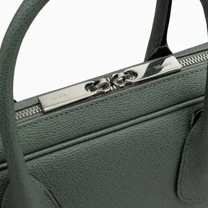 VALEXTRA Grained-texture Zipped Laptop Bag