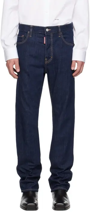 Dsquared2 Logo Patch Straight Leg Jeans