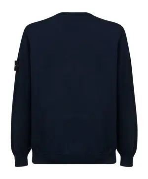 Stone Island Logo Patch Knitted Sweater - Blue