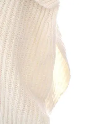 Fabiana Filippi Ribbed-knit Sleeveless Jumper With Shawl Collar - Nude