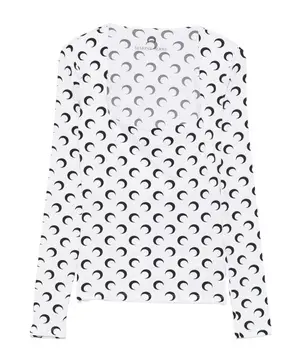 MARINE SERRE Moon Print Jersey Square Neck Top - No