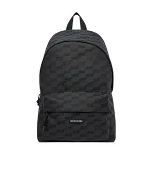 Balenciaga Bb Monogram Jacquard Canvas Backpack - Black