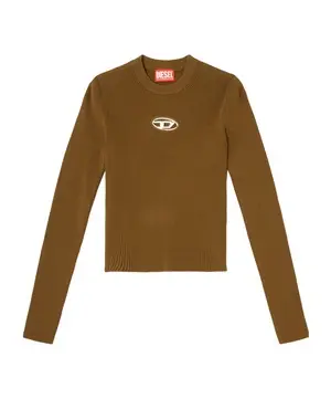 DIESEL® Oval D Ribbed-knit Top - Brown