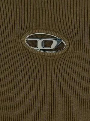 DIESEL® Oval D Ribbed-knit Top - Brown