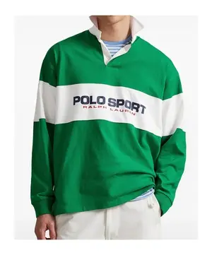 Ralph Lauren Polo Logo Stripe Rugby Polo Shirt