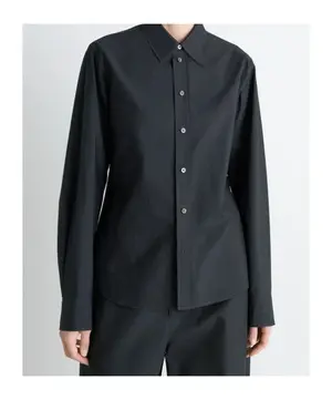 LEMAIRE Pointed Collar Poplin Shirt - Squid Ink