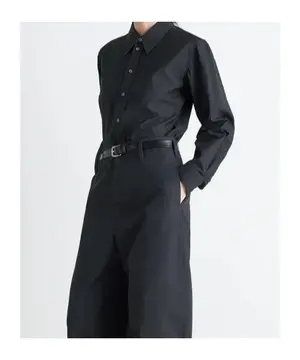 LEMAIRE Pointed Collar Poplin Shirt - Squid Ink