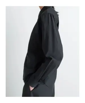 LEMAIRE Pointed Collar Poplin Shirt - Squid Ink