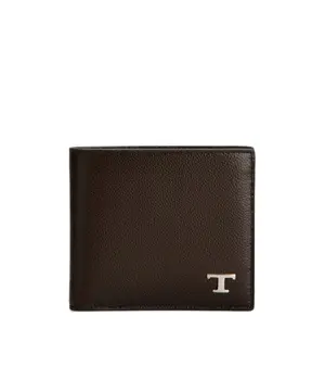 TOD'S Pebbled Leather Wallet - Brown