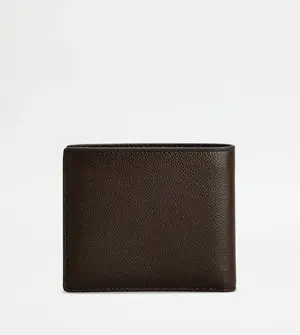 TOD'S Pebbled Leather Wallet - Brown