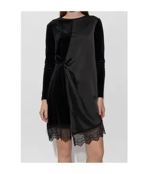 ALLSAINTS Lace Trim Mini T-shirt Dress