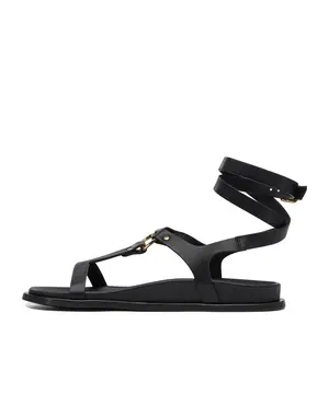 ALOHAS Leather Ankle Strap Flat Sandals