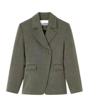GANNI Mouline Blazer - Green
