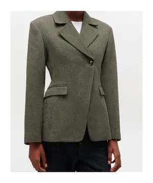 GANNI Mouline Blazer - Green