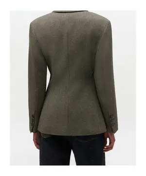 GANNI Mouline Blazer - Green