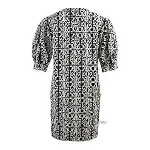 Max Mara Jacquard Jersey Dress With Monogram Design - White/blue