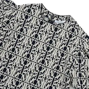 Max Mara Jacquard Jersey Dress With Monogram Design - White/blue