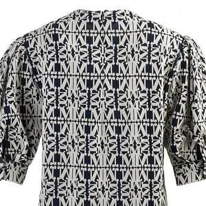 Max Mara Jacquard Jersey Dress With Monogram Design - White/blue