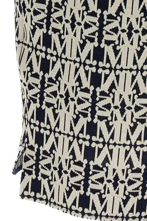 Max Mara Jacquard Jersey Dress With Monogram Design - White/blue