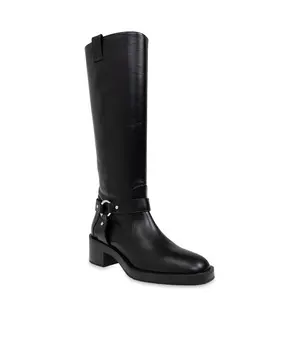 STUART WEITZMAN Knee High Round Toe Boots With Buckled Detail
