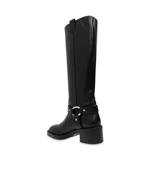 STUART WEITZMAN Knee High Round Toe Boots With Buckled Detail