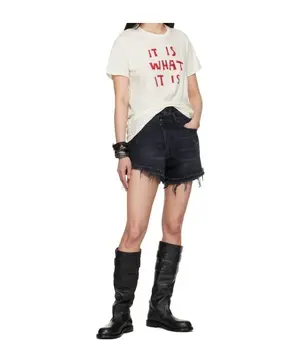 R13 Belt Loop Denim Shorts