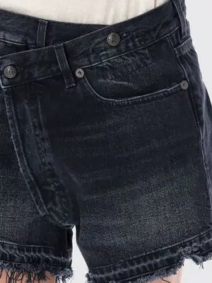 R13 Belt Loop Denim Shorts - Black
