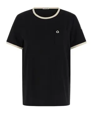 Moncler Embroidered Logo Crewneck T-shirt - Black