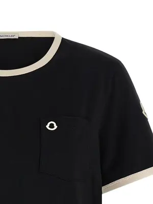Moncler Embroidered Logo Crewneck T-shirt - Black