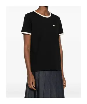 Moncler Embroidered Logo Crewneck T-shirt - Black