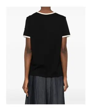 Moncler Embroidered Logo Crewneck T-shirt - Black