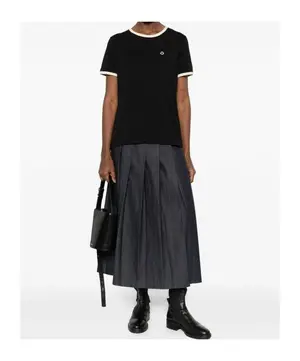 Moncler Embroidered Logo Crewneck T-shirt - Black