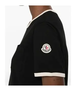 Moncler Embroidered Logo Crewneck T-shirt - Black