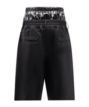 Moncler X Asap Rocky Logo Printed Layered Shorts - Black