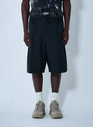 Moncler X Asap Rocky Logo Printed Layered Shorts - Black