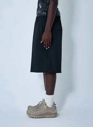 Moncler X Asap Rocky Logo Printed Layered Shorts - Black